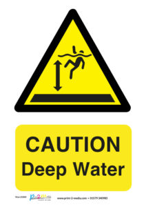 Caution Deep Water Safety Sign - Print 2 Media Ltd.